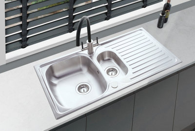 AARE 1.5 Bowl Inset Steel Sink & Waste
