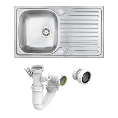AARE Compact 1.0 Inset Steel Sink with Waste & Plumbing kit