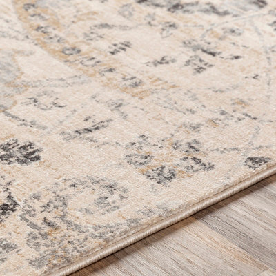 AARYA Vintage Traditional Oriental Boho Beige Area Rug 200 x 275 cm