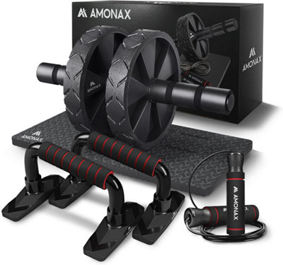 Ab Wheel Roller with Large Knee Mat for Core Abs Rollout Exercise ...