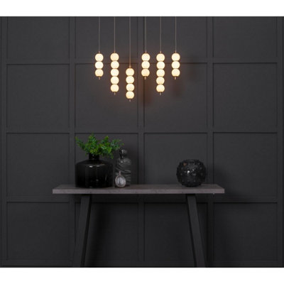 Abacus Warm White LED 6 Light Satin Nickel Bar Fitting Ceiling Light ...
