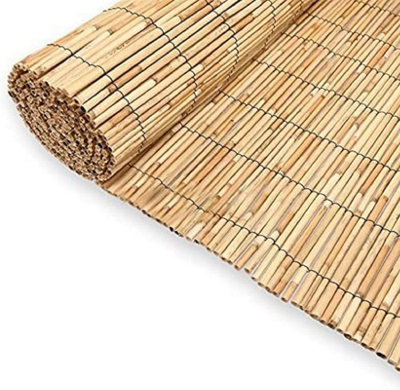 Abaseen 1.5m x 3m Extra Thick Natural Peeled Reed Fence, Garden ...