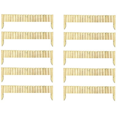 Abaseen 10X Large Wood Wooden Picket Fence Border Fence Garden Fencing ...