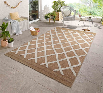 Abaseen 120x170 cm Aztec Cream Harper Rug - Washable Rug - Modern Area ...