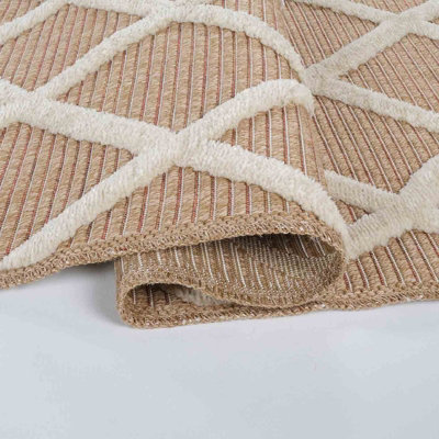 Abaseen 120x170 cm Aztec Cream Harper Rug - Washable Rug - Modern Area ...