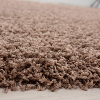 Abaseen 120x170 cm Mocha Shaggy Rug - Soft Touch Thick Pile Modern Rugs ...