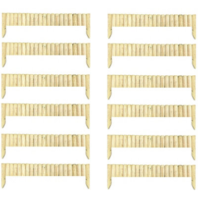Abaseen 12X Large Wood Wooden Picket Fence Border Fence Garden Fencing ...