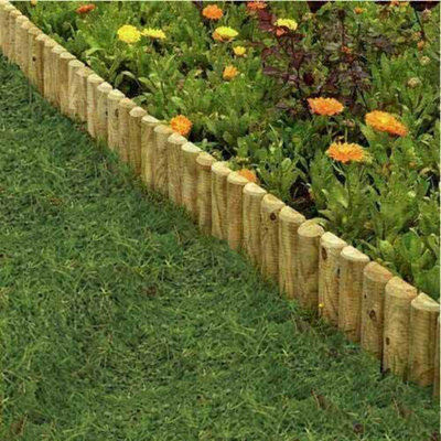 Abaseen 12X Large Wood Wooden Picket Fence Border Fence Garden Fencing Panels for Grass Lawn ...