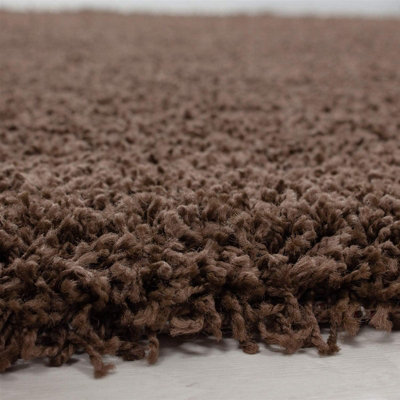 Abaseen 160x230 cm Brown Shaggy Rug - Soft Touch Thick Pile Modern Rugs ...