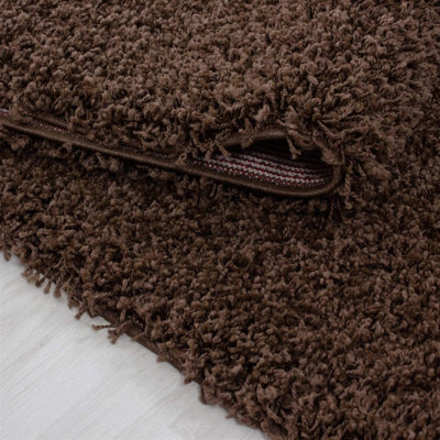 Abaseen 160x230 cm Brown Shaggy Rug - Soft Touch Thick Pile Modern Rugs ...
