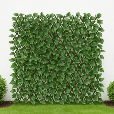 Abaseen 1mx2m Maple Leaf Ivy Expanding Willow Trellis Artificial Screen ...