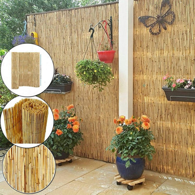 Abaseen 2mx4m Natural Reed Fence Garden Screen Diy At B Q