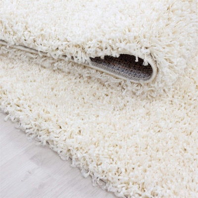 Abaseen 80x150 cm Cream Shaggy Rug - Soft Touch Thick Pile Modern Rugs ...