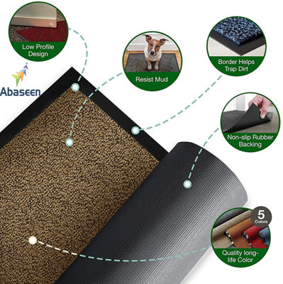 Abaseen Brown 60x80 cm Door Mat Heavy Duty Indoor Outdoor