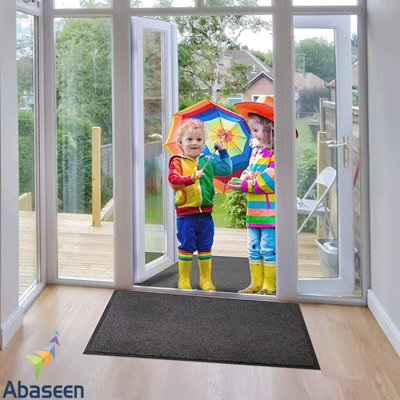 Abaseen Grey 60x80 cm Door Mat Heavy Duty Indoor Outdoor