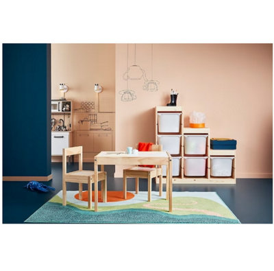 Children's table and 2 chairs white pine store
