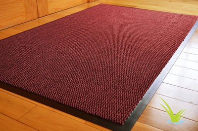 Abaseen Red 120 X 180cm Dirt Trapper Door Mats, Non Slip Rubber Backed ...
