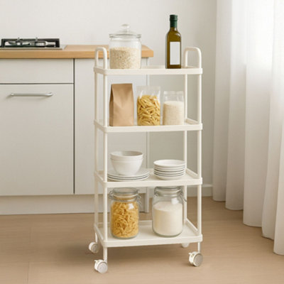 ABBAWARE 4 TIER STORAGE TROLLEY TRAYS, SERVING CARTS, PLASTIC CARTS ...
