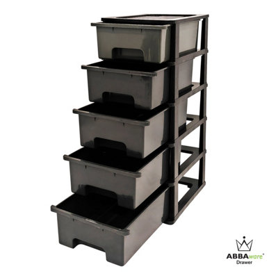ABBAware Plastic Drawers Storage Unit, With Wheels , Storage Drawers ...