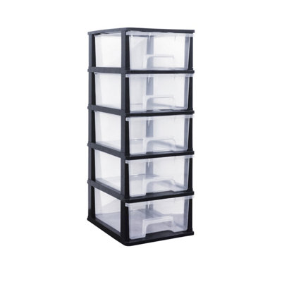 ABBAware Plastic Storage Chest With Wheels, Storage Boxes, Tower, 5 x ...