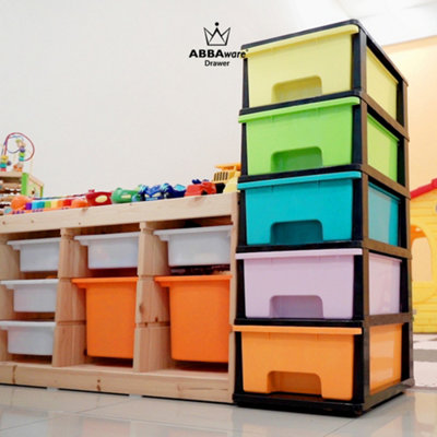 ABBAware Plastic Storage Tower Unit with Wheels, Home Organisation ...