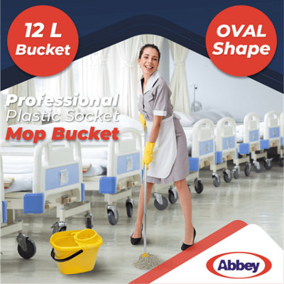 Abbey 12 litre plastic socket mop bucket (Blue)