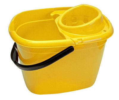 Abbey 12 litre plastic socket mop bucket (Yellow)