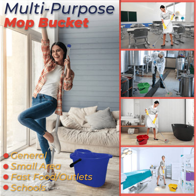 Abbey 12 litre plastic socket mop bucket (Yellow)