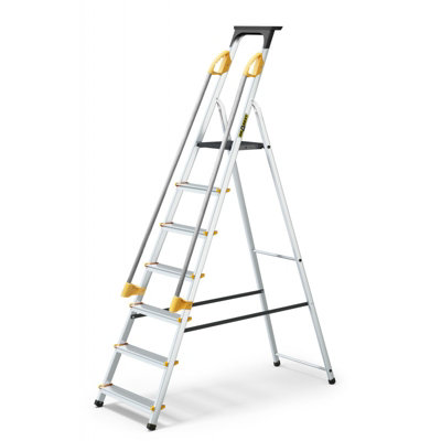 Abbey Aluminium Safety Platform Step Ladders - 7 Tread | DIY at B&Q