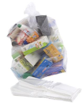 Abbey Clear Recycling Bin Liners, Pack of 100, 18 x 29 x 39 Inch, 64 Gauge