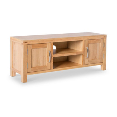 Abbey Light Oak 120cm Large TV Unit - Fully Assembled By Roseland Furniture