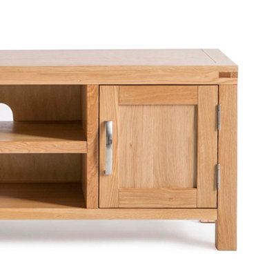 Abbey Light Oak 120cm Large TV Unit - Fully Assembled By Roseland Furniture