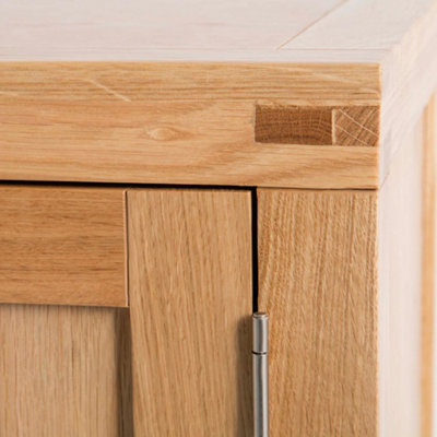 Abbey Light Oak 120cm Large TV Unit - Fully Assembled By Roseland Furniture