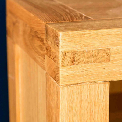 Abbey Light Oak 90cm Corner TV Unit - Fully Assembled By Roseland Furniture