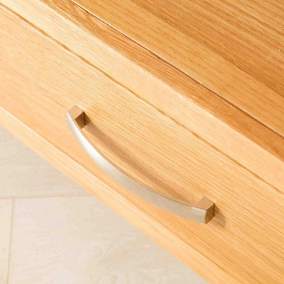 Abbey Light Oak 90cm Corner TV Unit - Fully Assembled By Roseland Furniture