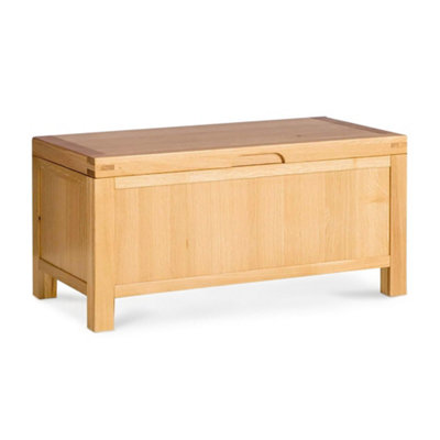 Abbey Light Oak Ottoman Blanket Box - Fully Assembled By Roseland ...