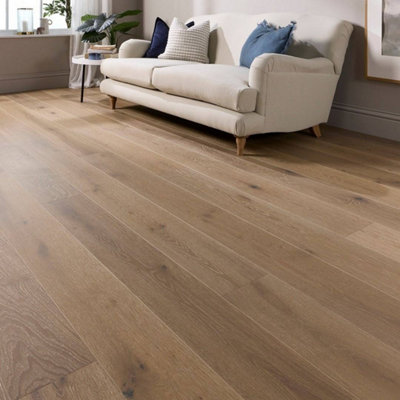 Abbey Logum Engineered Wood Flooring 14mm x 190mm Smoke Grey Brushed Uv ...