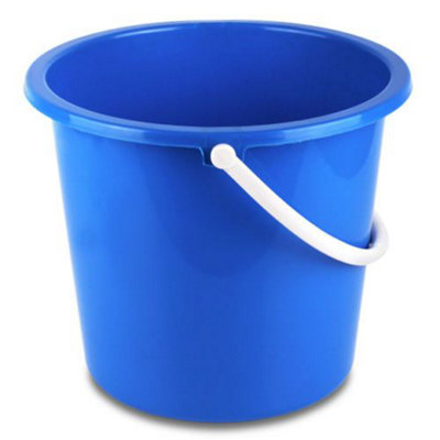 Abbey Round Plastic Homeware Bucket -Blue | DIY at B&Q