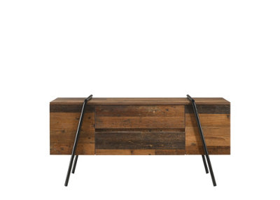 Abbey TV Unit Stand Cabinet Rustic Industrial Living Room Furniture ...