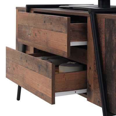 Abbey TV Unit Stand Cabinet Rustic Industrial Living Room Furniture