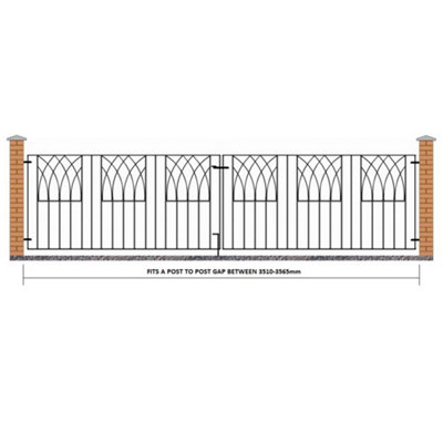 ABBI Metal Scroll Driveway Gate 3530mm GAP x 812mm High ABZP14