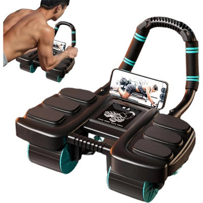 Abdominal Fitness Wheel Ab Roller W/6 Elbow Support Core Training Belly ...