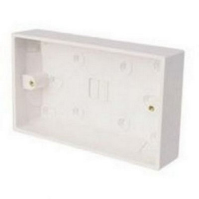 ABMPAT2G45 2 Gang 47mm Plastic Surface Mounted Patress Box Moulded - White