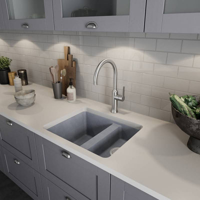 Abode AW3133 Grey Matrix SQ GR15 1.0 Bowl Granite Sink