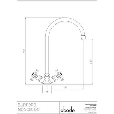Abode Burford Twin Lever Brushed Brass Kitchen Sink Tap