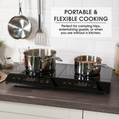 Abode Double Induction Hob Portable Plug In & Go 2800W AINDH2002