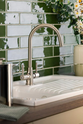 Abode Rochelle Dual Lever Kitchen Mixertap in Brushed Nickel