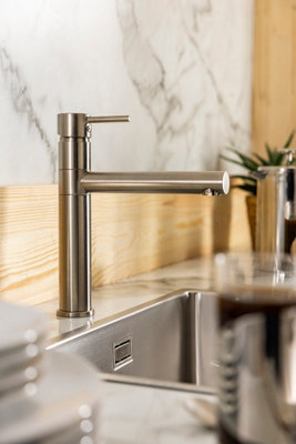 Abode Tower Single Lever Kitchen Mixertap in Brushed Nickel