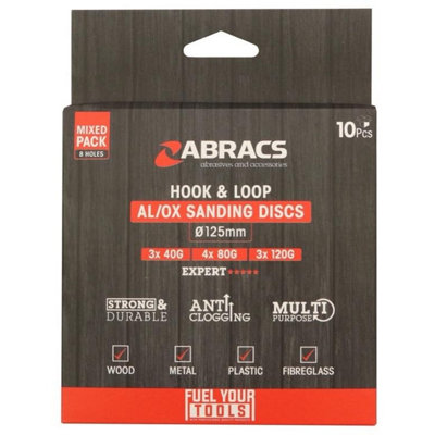 ABRACS HOOK AND LOOP SANDING DISC (PACK OF 10) BROWN/SAND (150MM)