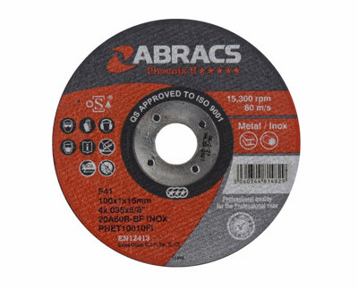 Abracs Phoenix Ii 100 X1 X 10Mm Thin Cutting Disc 50Pc | DIY at B&Q